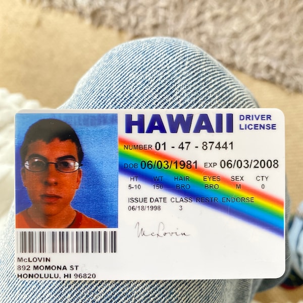 Mclovin SUPERBAD Plastic ID Card - Film Novelty Prop Replica (with or ...