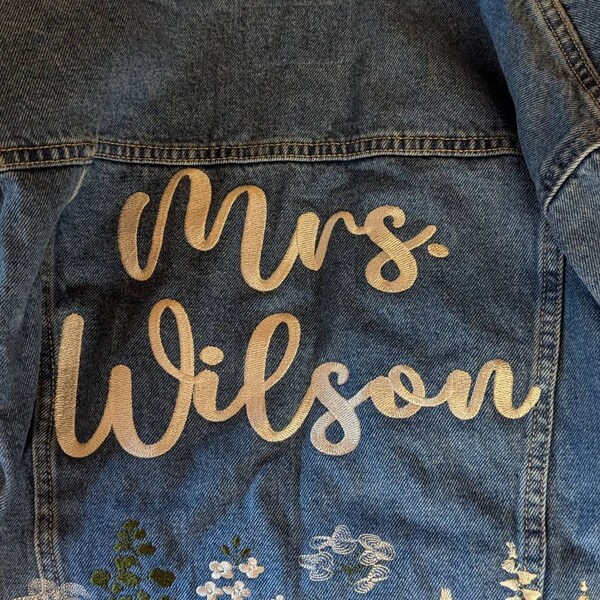 Jean Jacket, Embroidered Wildflower Jacket, Embroidered Denim Jacket, Embroidered Denim Jacket ...