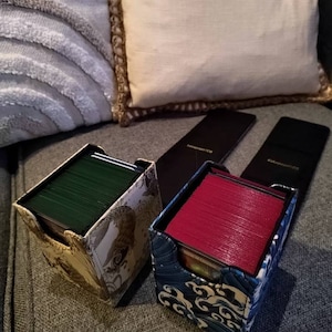 Wooden Case Chest for Collectible Fantasy Coin Dice Counter Card Games ...