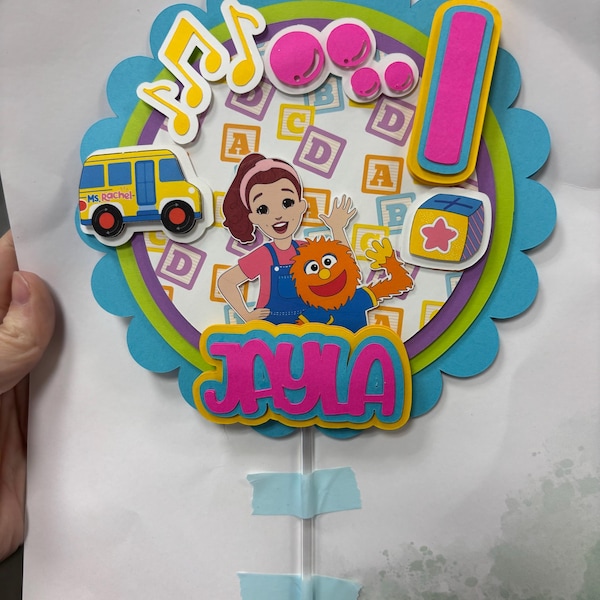 Ms Rachel Birthday Cake Topper, Preschool Party Decor, Custom 3D Name ...