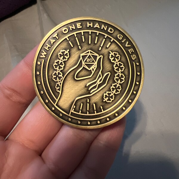 What One Hand Gives Coin, Dungeons and Dragons Coin, Dnd Coin - Etsy