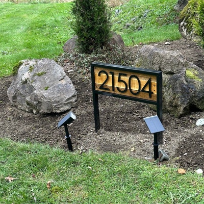 House Number Stake for Yard Reclaimed Wood House Number Sign for Garden ...