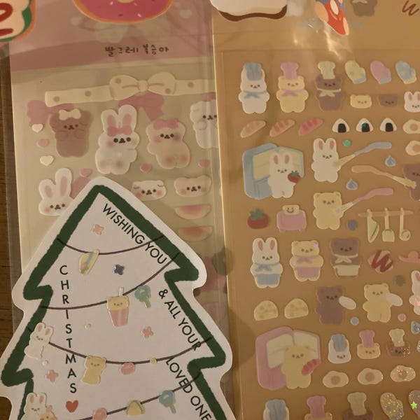 Mystery Cute Korean/japanese Sticker Sheets, Kawaii Stationery, Kawaii ...