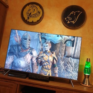 Steel, Wood and Leather Skyrim Solitude Hold Shield Replica Norse ...