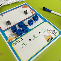 Math Dice Game, Printable Kids Addition Game, Homeschool, Counting ...