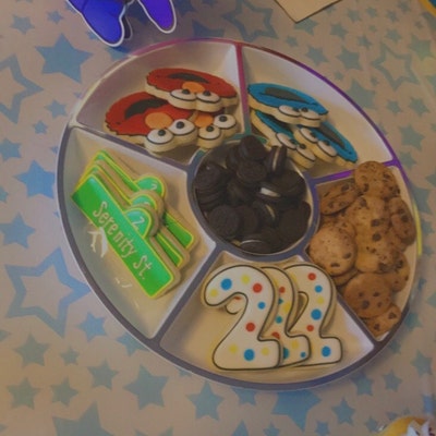 1 Dozen Sesame Street Sign Number Elmo Cookie Monster Polka Dots ...