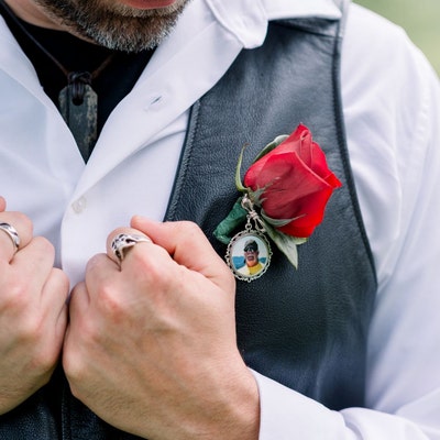 Groom Memorial Pin Groom Buttonhole Charm Groom Memory Pin Loved One ...