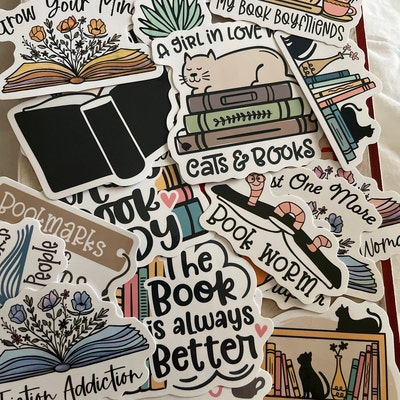 30 PCS Book and Cat Mix Vinyl Sticker Pack Love Reading - Etsy