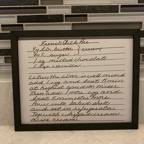 Framed Handwriting Sign, Copy of Actual Handwriting, Handwritten ...