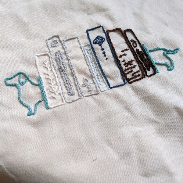 Bookshelf Hand Embroidery Pattern for All the Bookworms, Bibliophiles ...