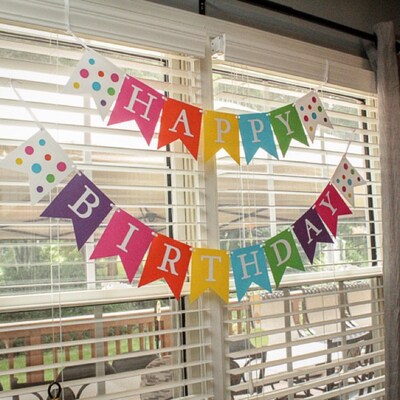 Polka Dot Birthday Banner, Happy Birthday Banner, Birthday Banner ...