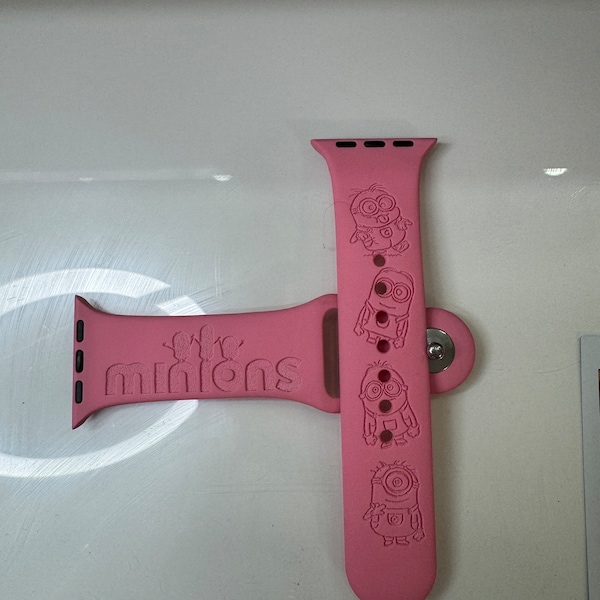 Minions Engraved Apple Watch Band: Personalized Silicone Strap - Etsy