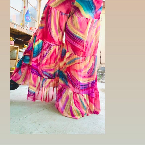 Boho Tiered Pants Sewing Pattern: Easy PDF (XS-XXXL) + Bonus Crop Top ...