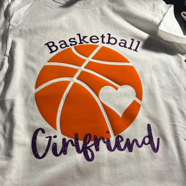 One Color Basketball With Heart SVG, Basketball Outline, Custom ...
