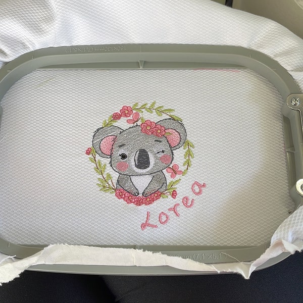 Koala Flowers Embroidery Designs Baby Embroidery Design Machine Animals ...