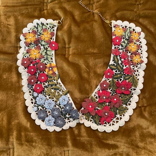 Vintage Look Gold Woven Lace Collar,peter Pan Collar in Gold,delicate ...