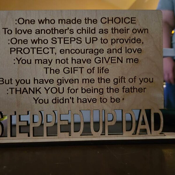 Definition of Stepped up Dad - Wood Standing Sign Plaque - Step Dad ...