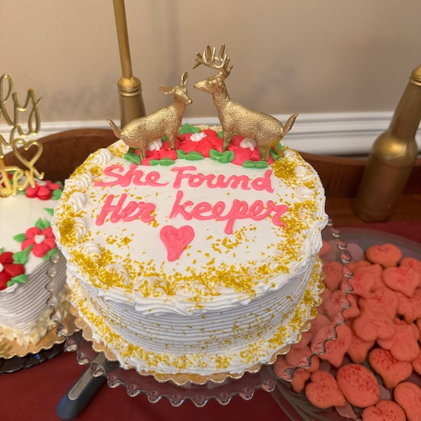 Metallic Gold Deer Cake Topper Buck and Doe Pair Wedding Cake - Etsy