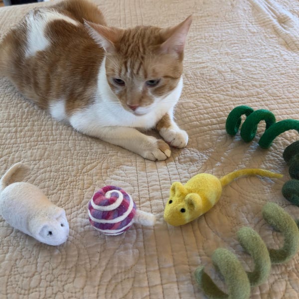 Wool Mouse Cat Toy - Choose Your Color - Etsy