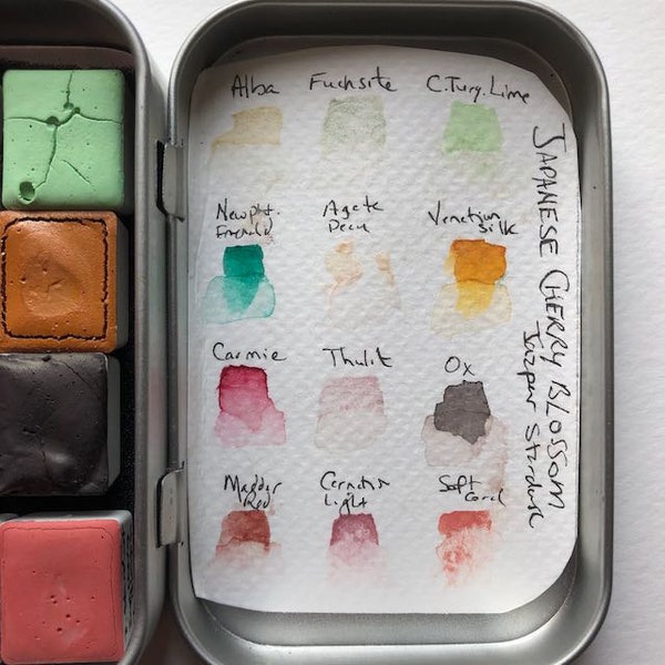 JAPANESE CHERRY Blossom - Artisan Handmade Watercolor Paint Set - Etsy