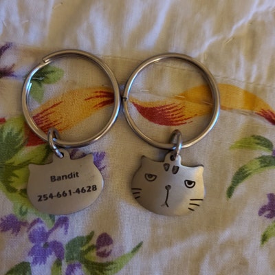 Personalized Cat Tag, Cat Name Tag, Custom Cat Tag, Cat ID Tag, Pet ...