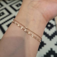 Simple Rose Gold Chain Bracelet, Minimalist Rose Gold Necklace ...