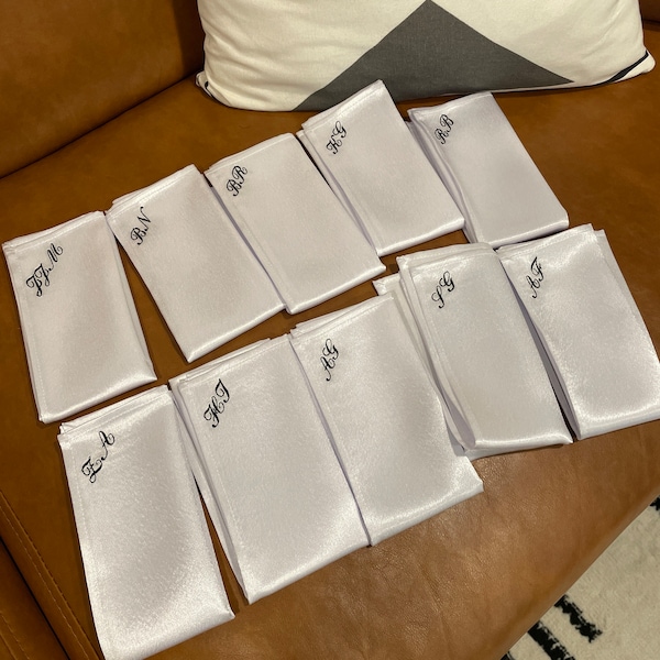 Personalized Pocket Squares/grooms Gift,monogrammed Pocket Square,white ...