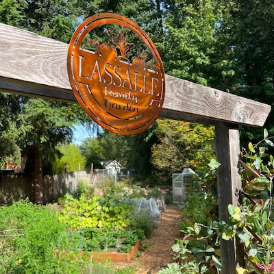 Custom Metal Hanging Rose Garden Sign - Etsy