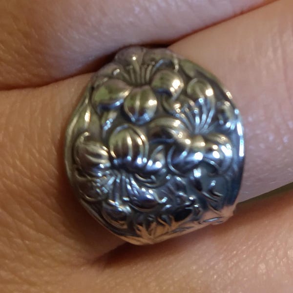 Flower Spoon Ring Vintage Floral Silverware Jewelry Recycled Jewelry ...