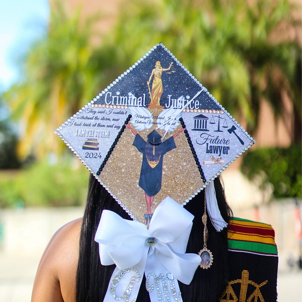 Graduation Cap Topper Label/criminal Justice Major/ Future FBI - Etsy