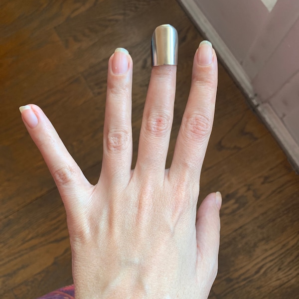 Finger Nail Ring, Silver Nail Ring, Fashion Ring, Big Midi Ring ...
