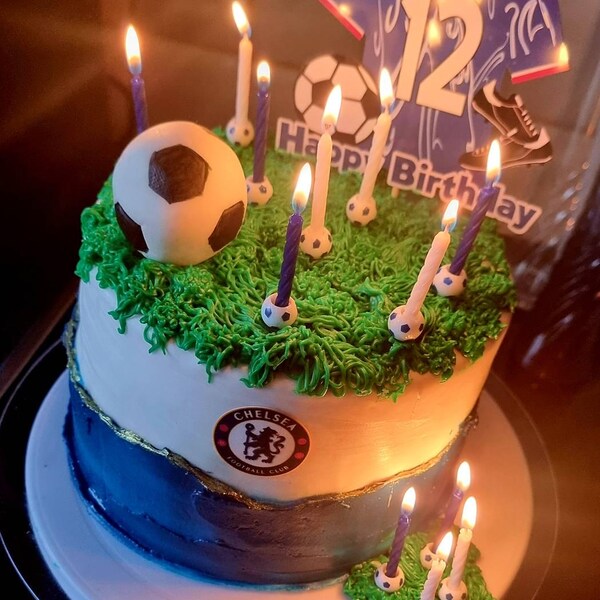 Chelsea Style Personalised Football Cake Topper. Any Name and Number ...