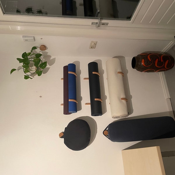 Wooden Wall Holders for Yoga 6.5 Diameter Mat Wall Mount Yoga Mat Hook ...
