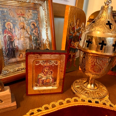 Triptych Orthodox Table Icon,with the Holy Family and the Annunciation ...