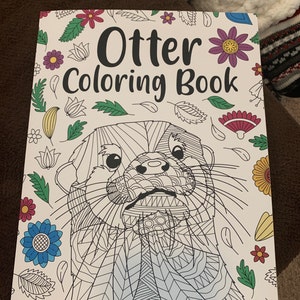 Otter Coloring Book, Adult Coloring Book, Animal Coloring Book, Floral ...