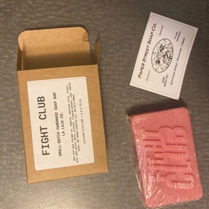 Fight Club Bar Soap Handmade Gift Soap Funny Homemade Pink Fight Club ...