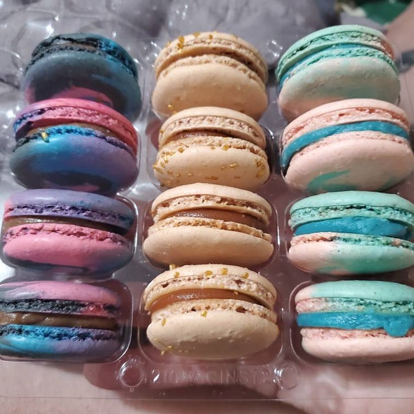 French Macarons - 12 Macarons Box Cookies - ICE PACK -assorted/choose ...