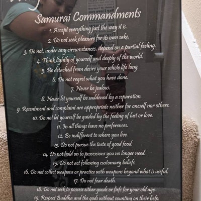 Samurai Commandments Samurai Gift for Martial Arts Student Gift for Him ...