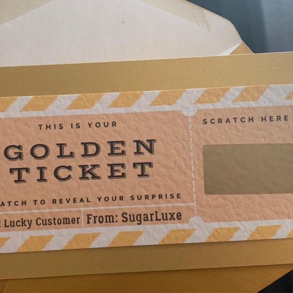 Personalised Golden Ticket Gift | Scratch to Reveal Surprise | Custom ...