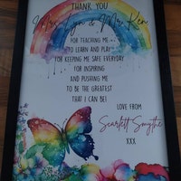 Personalised Thank You Teacher Print, Thank You Teacher Gift, End of ...