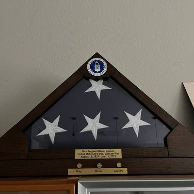 Flag Display Case With Embedded Shell Casings Maple Inlay Service ...