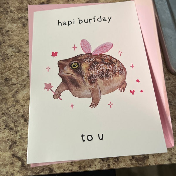 Grumpy Frog Birthday Card - Frog Lover Birthday Greeting Card - Etsy