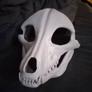 Toony Cat Feline Bone Skull Mask Movable Moving Hinge Jaw 3D Printed ...