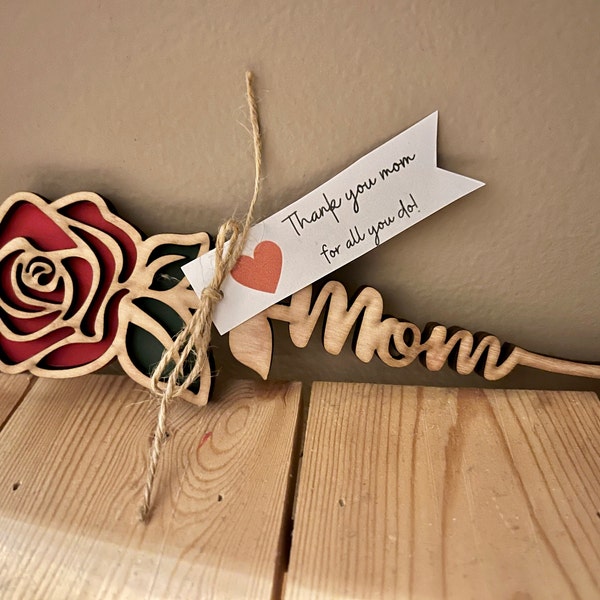 Mom Rose SVG | Mothers Day SVG Glowforge | Rose SVG Files | Glowforge ...