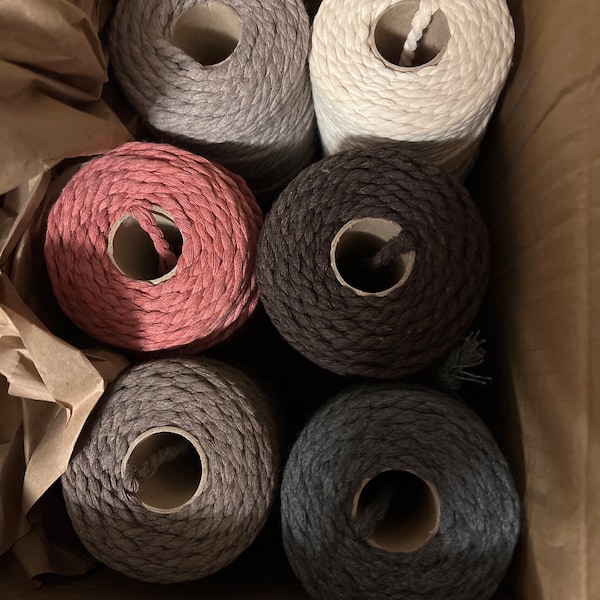 Macrame Cord 5mm FIRE Single Strand Twisted 328 Ft 100m / Recycled ...
