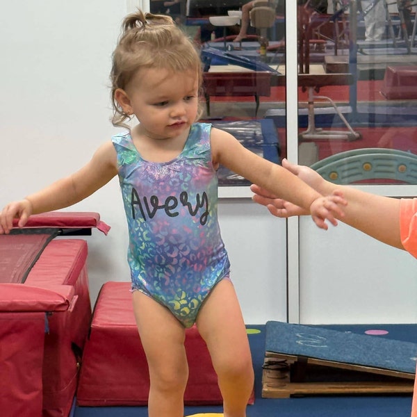 Girls Gymnastics Birthday Leotard With Mermaid Theme Age Numbers ...