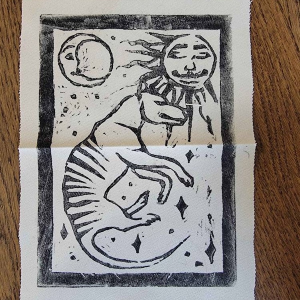 In the Eyes of the Jackal Handmade Linocut Back Patch - Etsy