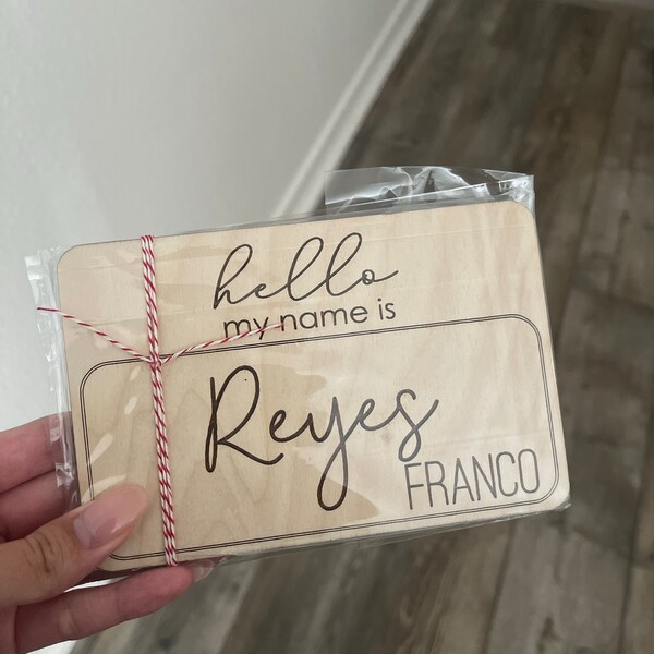 SET OF 2 Wood Stocking Name Tags | Custom Stocking Tag | Christmas ...