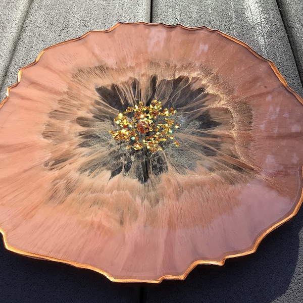 Large Resin Bowl - Wavy Bowl - Stunning Elegant Resin Bowl - Decorative ...