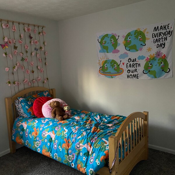 Green Earth Day Tapestry Motivation Quote Saying Save Eco Planet ...